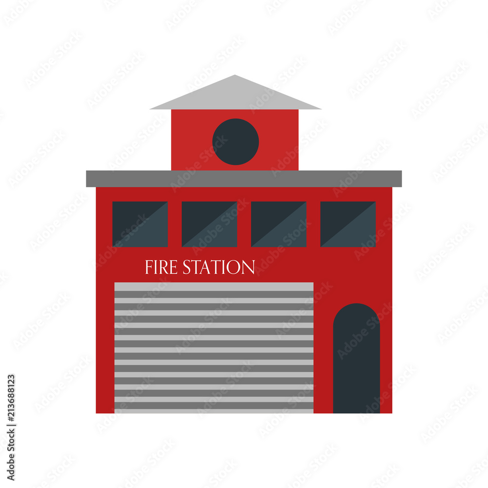 Fire station icon vector sign and symbol isolated on white background ...