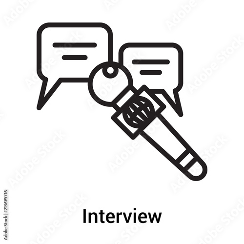 Interview icon vector sign and symbol isolated on white background ...