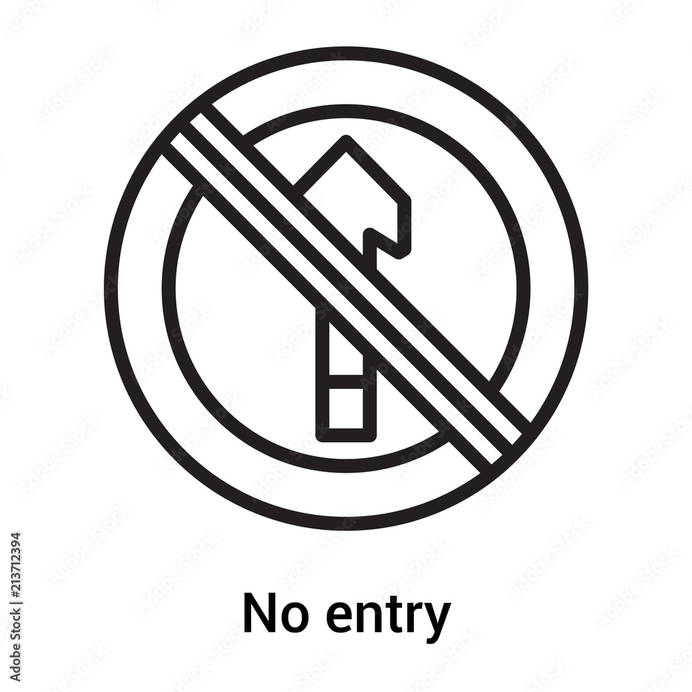 No entry icon vector sign and symbol isolated on white background, No ...