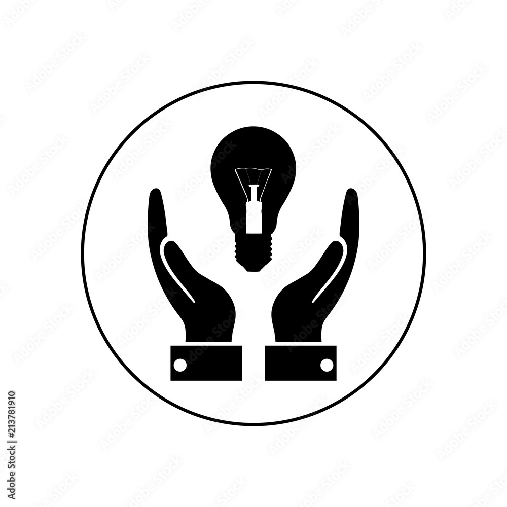 Hand holding light bulb logo, icon. Stock Vector | Adobe Stock