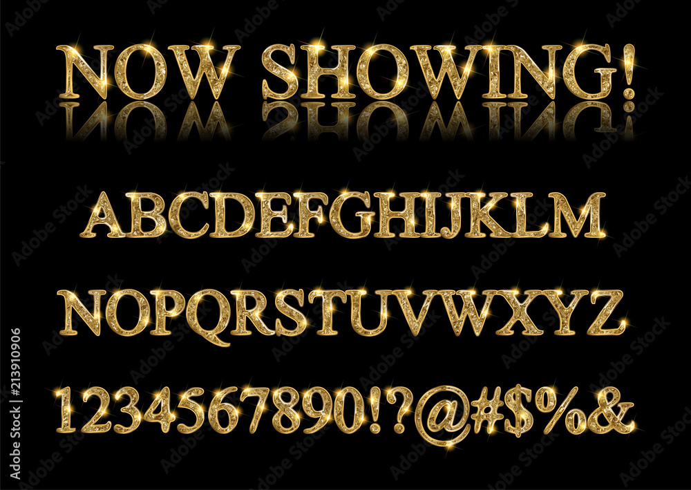 Gold alphabet letters isolated Stock Vector | Adobe Stock