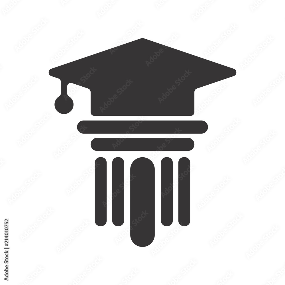 Graduation Hat icon. Education logo. Graduate symbol. Vector Eps 08 ...