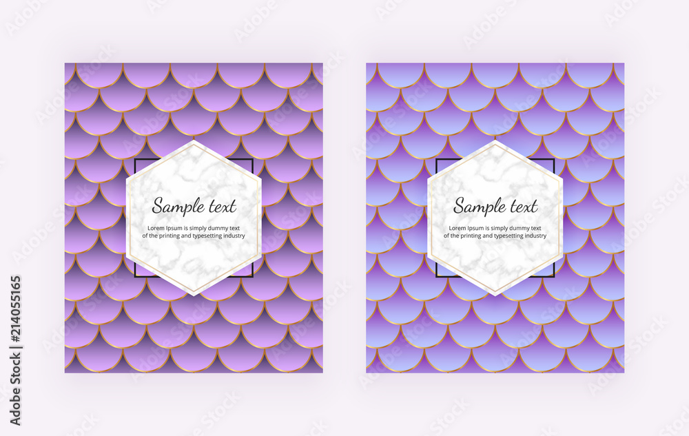Modern covers with mermaid scales. Blue and violet mermaid tail with ...