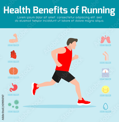 Man Running . Benefits of jogging, exercise, sport. Healthy fitness ...