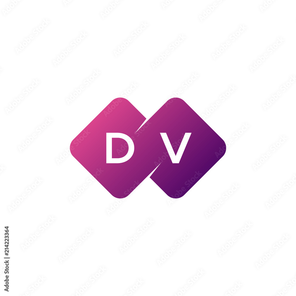 two letter dv diamond rounded logo Stock Vector | Adobe Stock