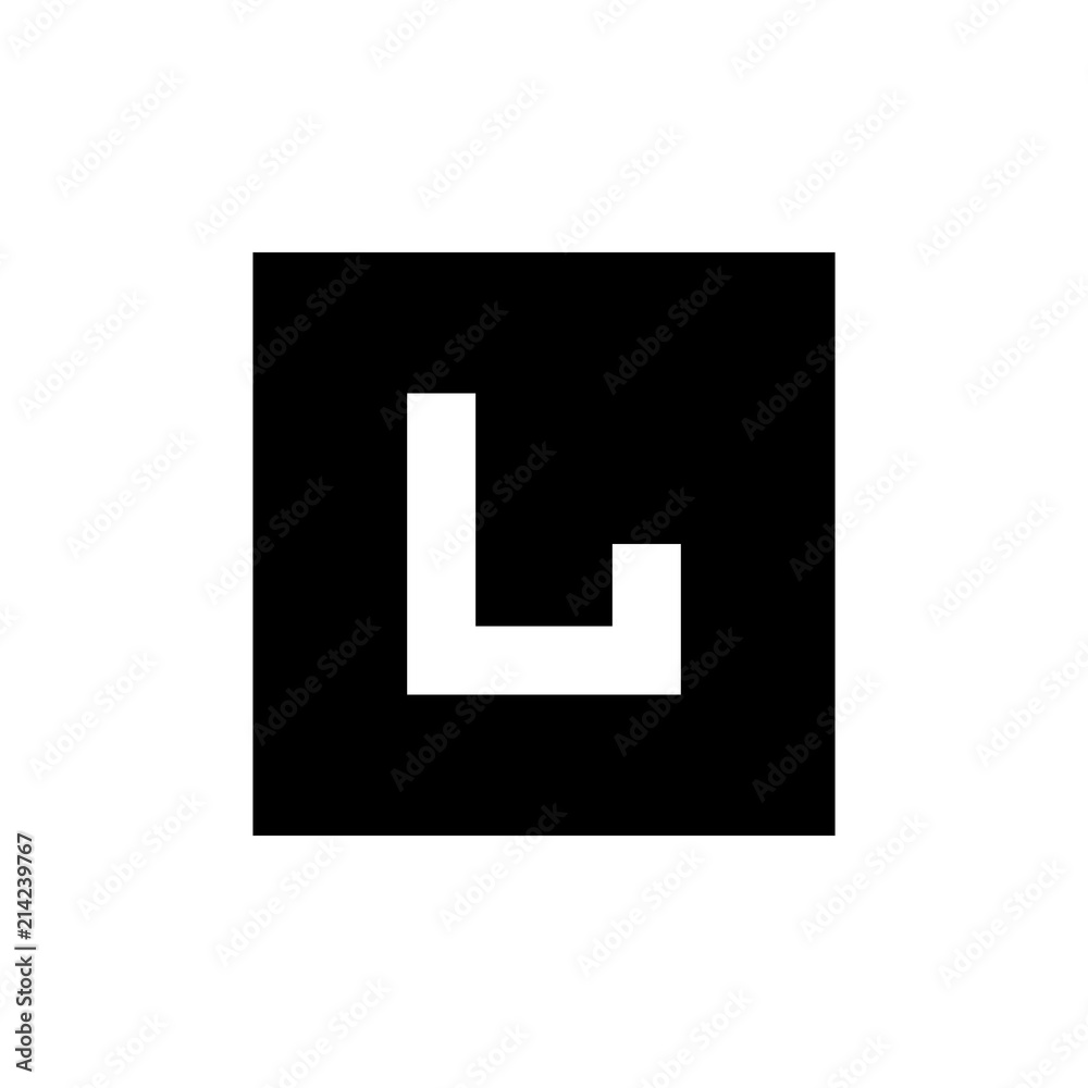 Initial Alphabet L Logo Design, Letter L Icon, Black and White Vector ...