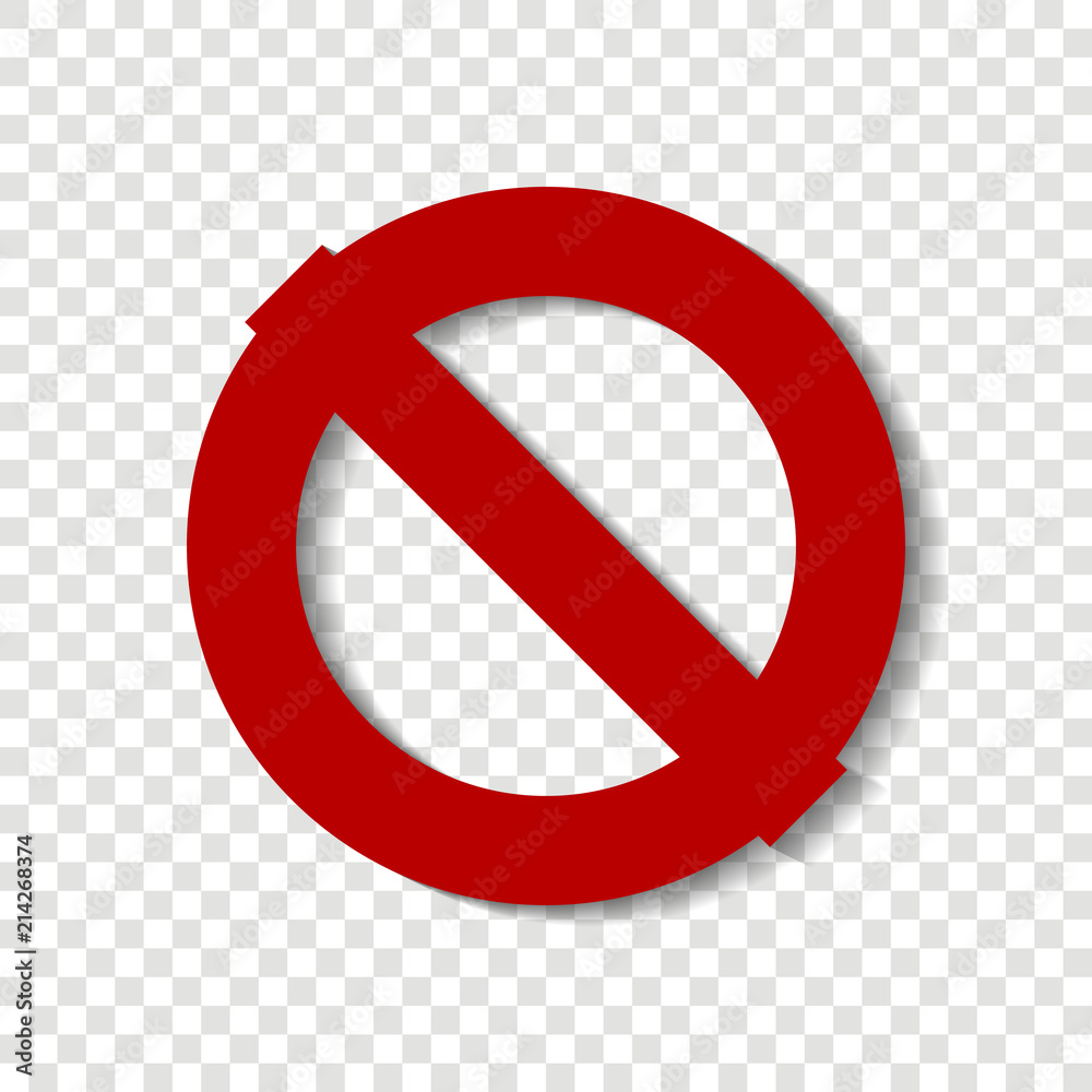 Stop vector icon.The crossed-out circle. Red stop sign. Warning sign on ...