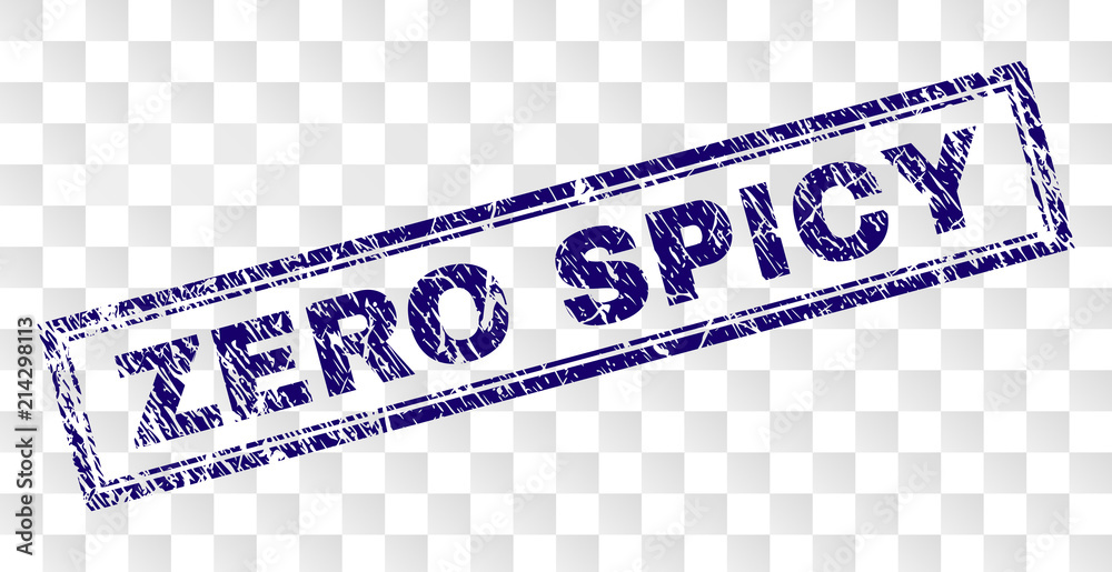 ZERO SPICY stamp seal print with rubber print style and double framed ...