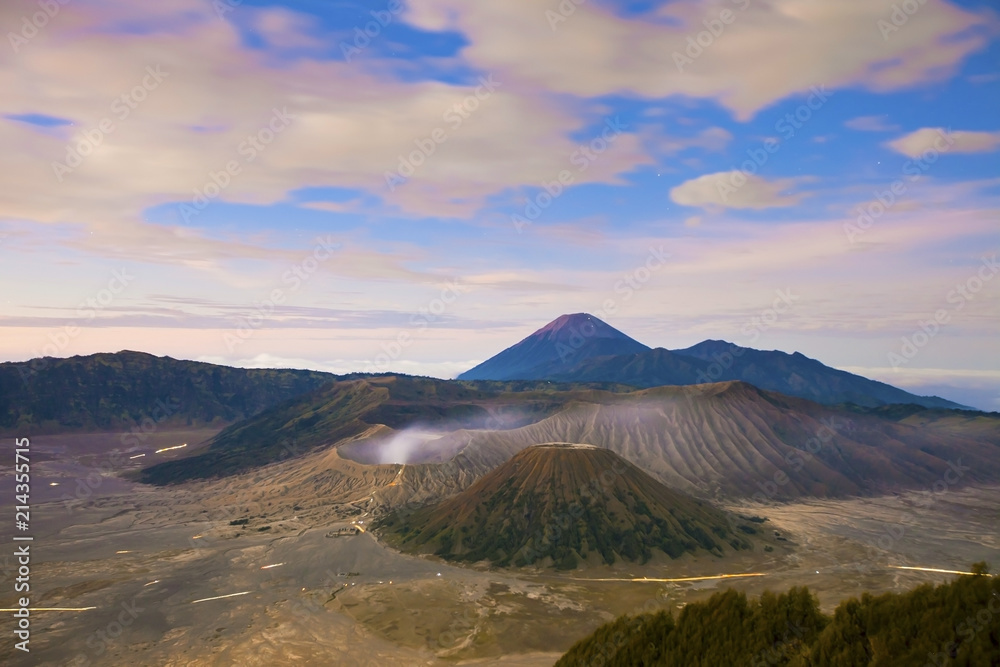 Beautiful Vibrant Bromo volcano at sunrise,Tengger Semeru National Park ...