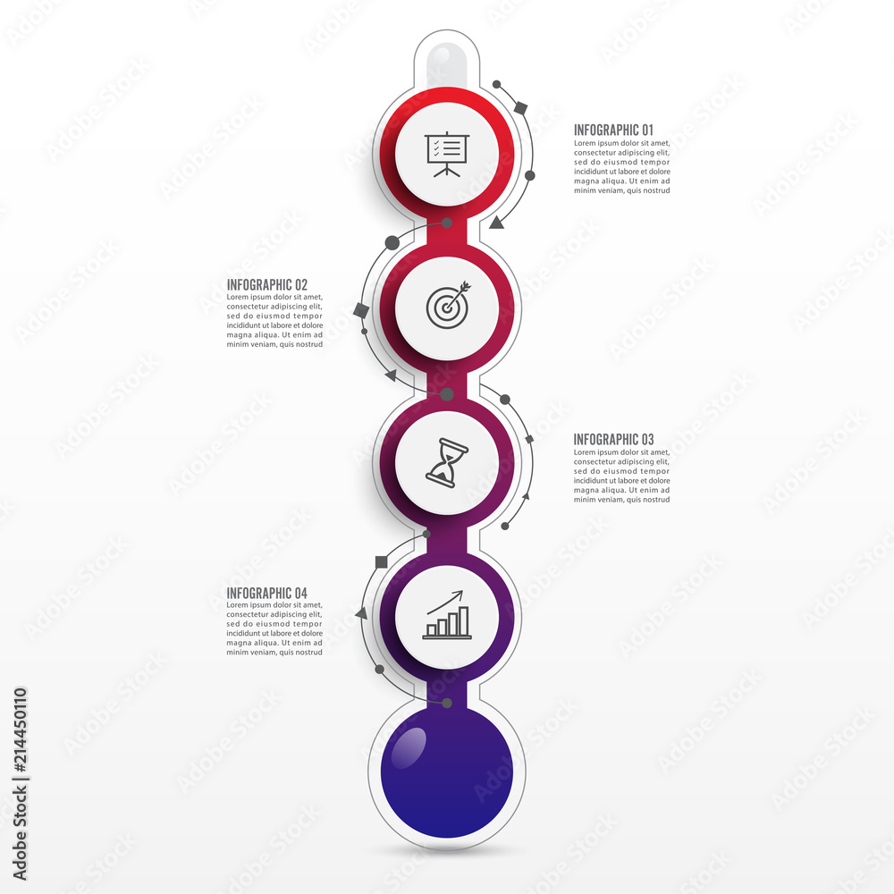 Business Infographics circle Thermometer style Vector illustration. can ...