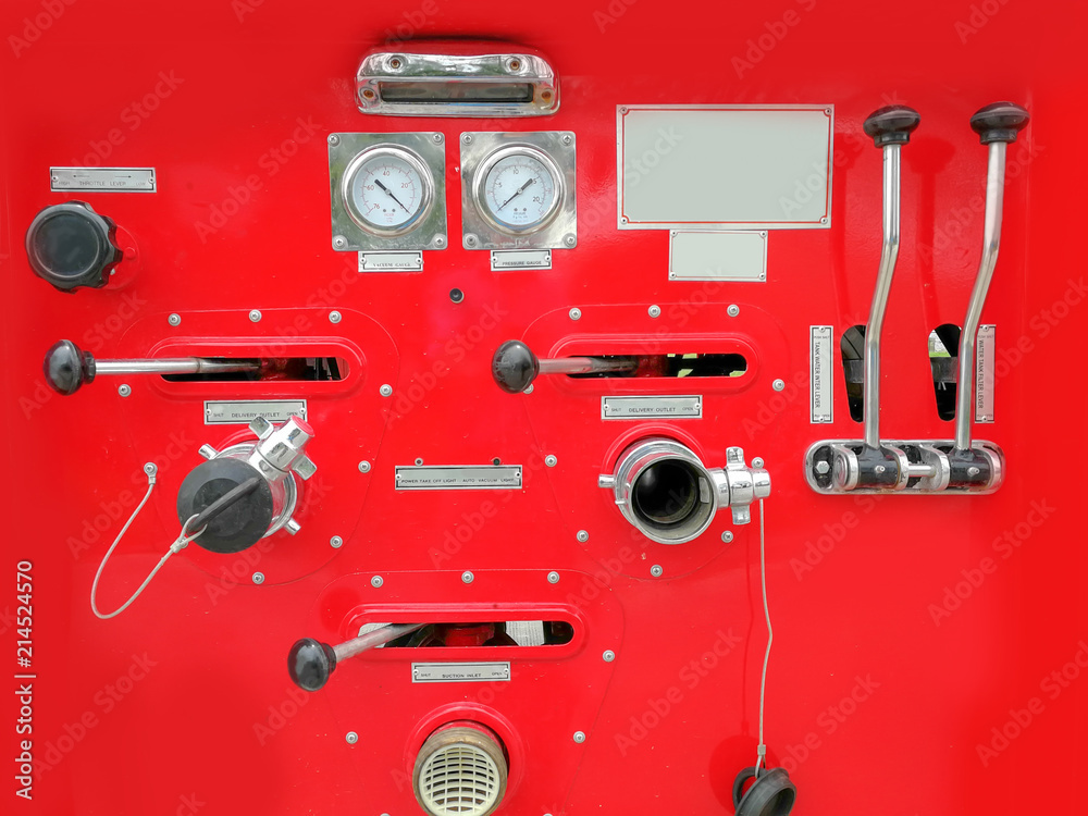 Firefighters tools fire extinguisher and hose, accessories and ...