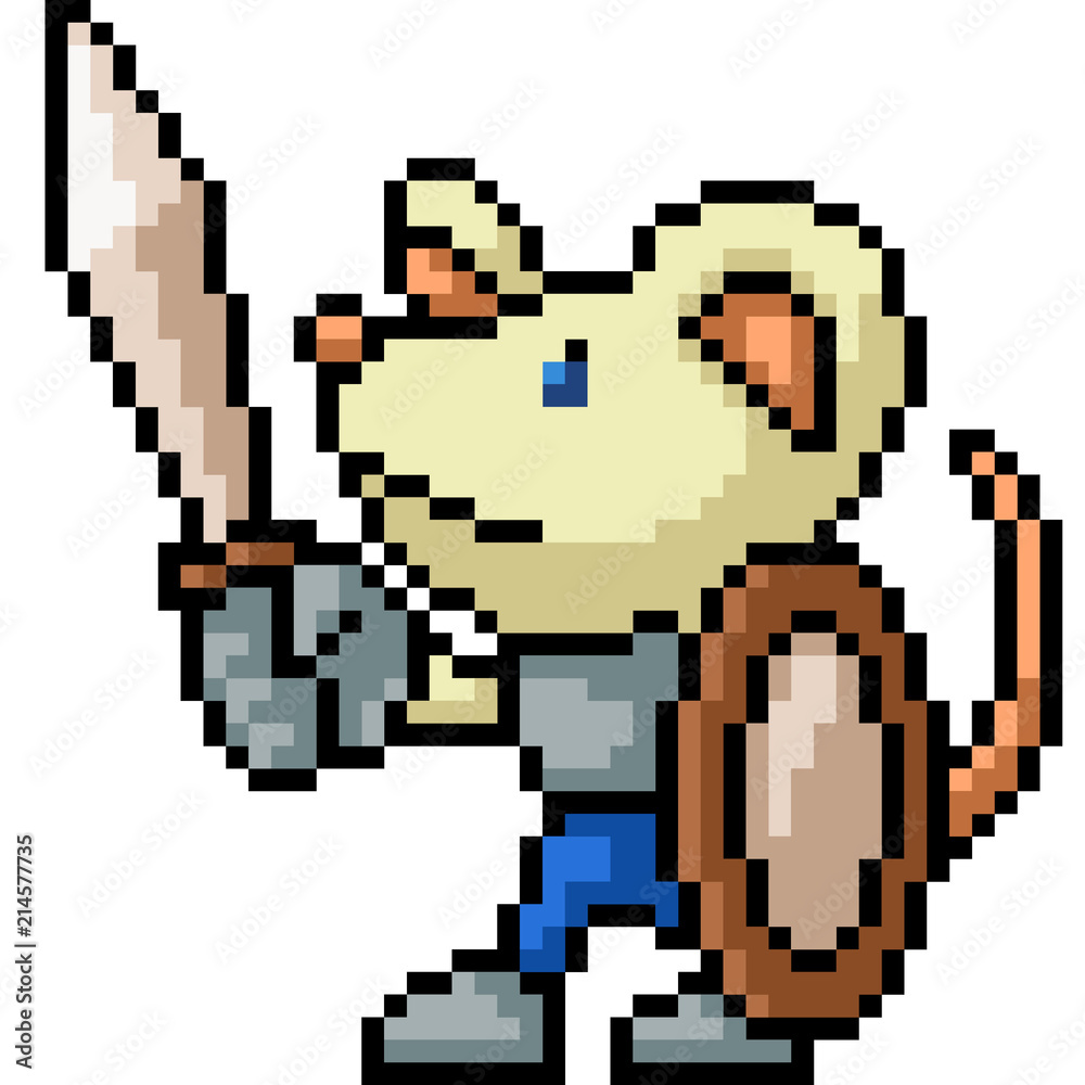 vector pixel art knight mouse Stock Vector | Adobe Stock