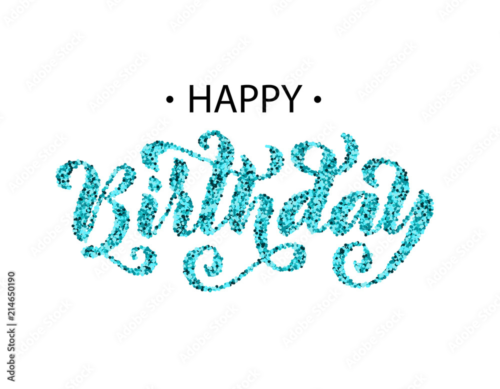 Happy birthday. Hand drawn Lettering card. Modern brush calligraphy ...