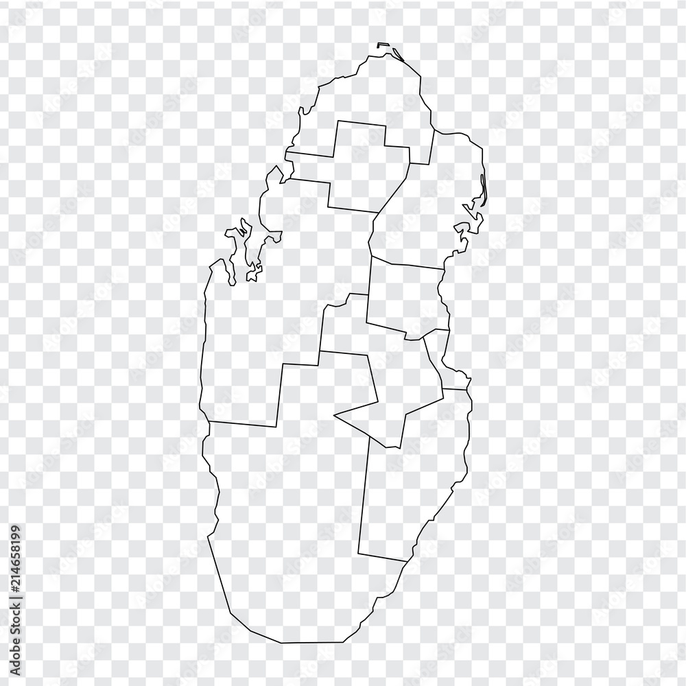 Blank map Qatar. High quality map of Qatar on transparent background ...