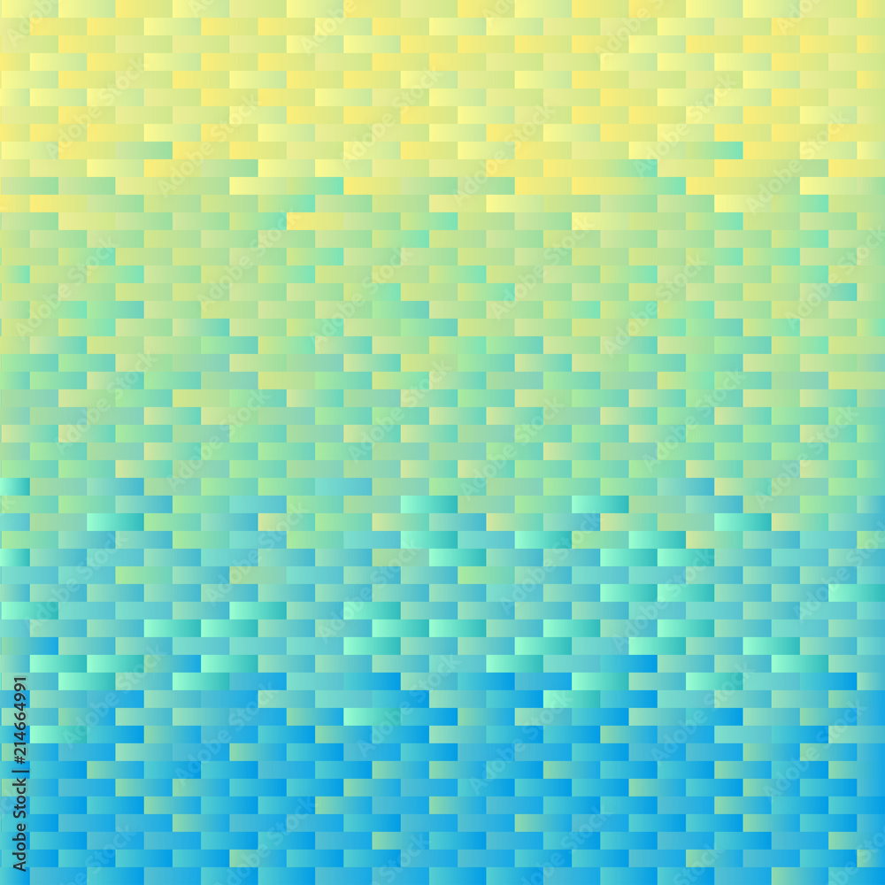 Square background grid of bricks with gradient from yellow to light ...