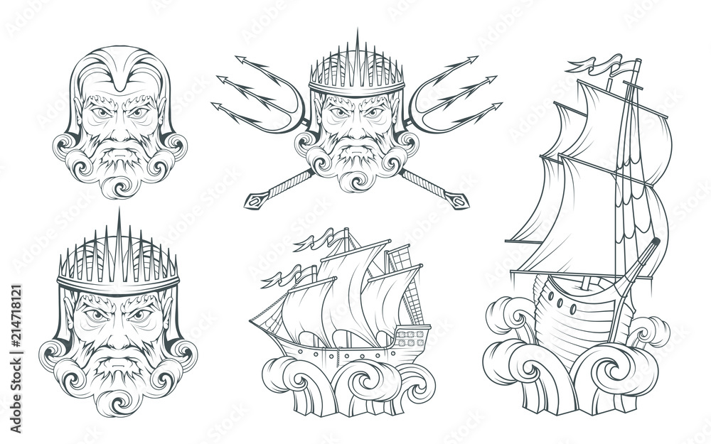 Poseidon - Ancient Greek supreme sea god. Greek mythology. Neptune ...