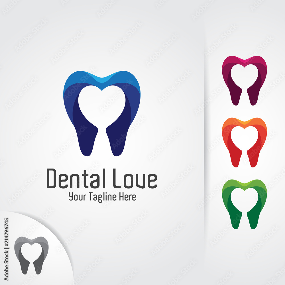 Dental love logo design. Teeth and love symbol vector concept for ...