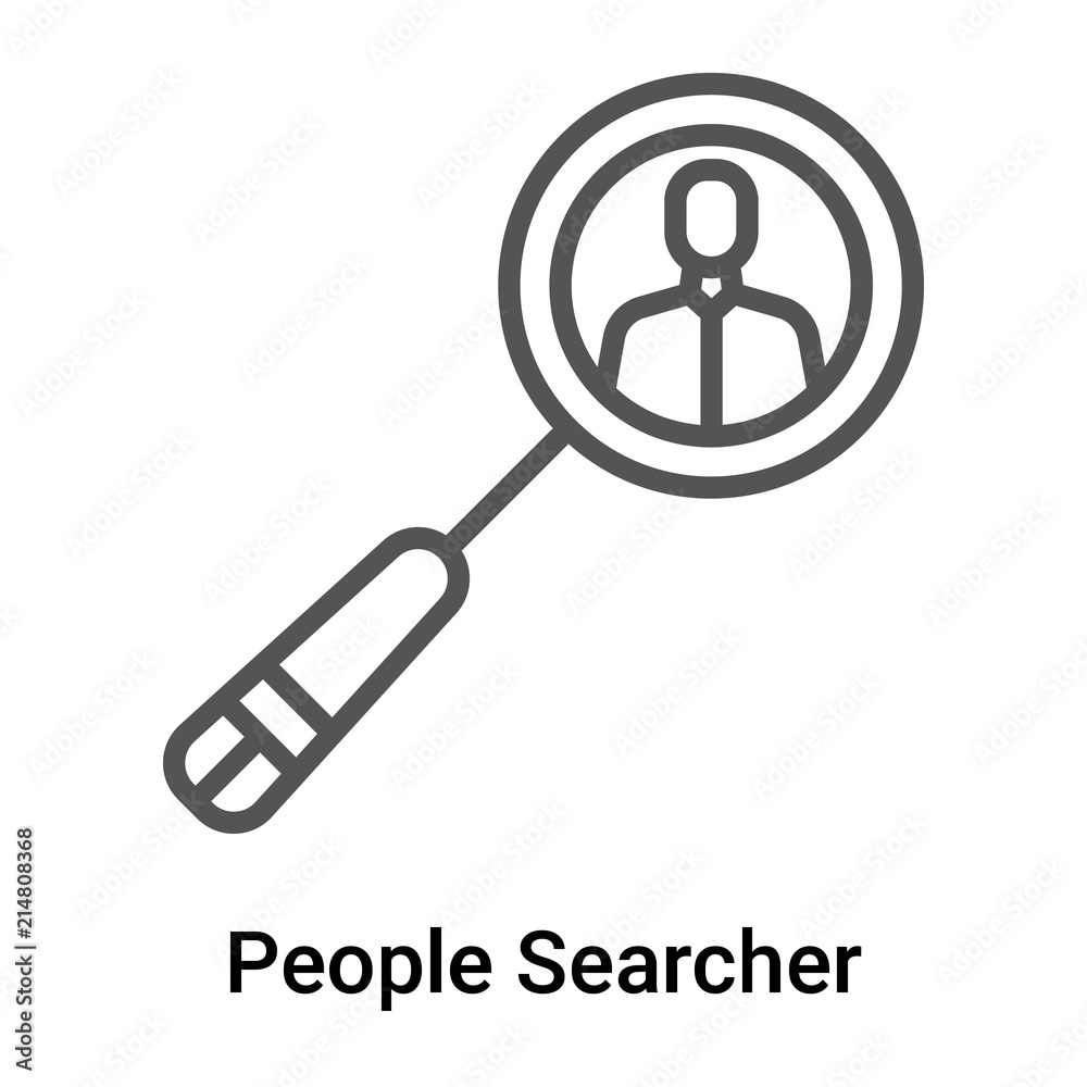 People Searcher icon vector sign and symbol isolated on white ...
