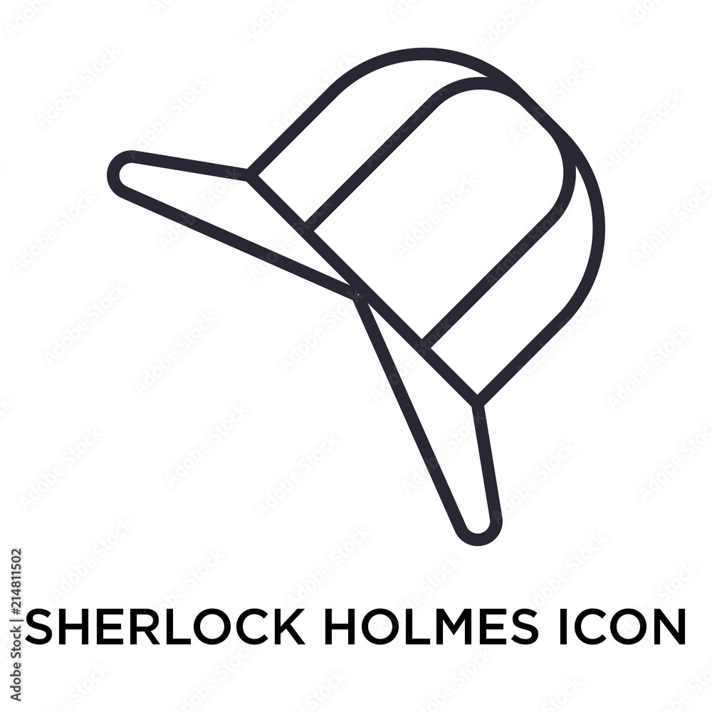 Sherlock holmes icon vector sign and symbol isolated on white ...