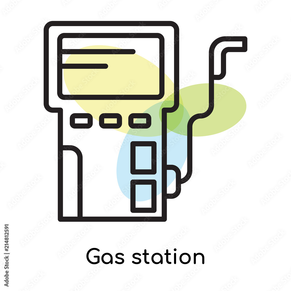 Gas station icon vector sign and symbol isolated on white background ...