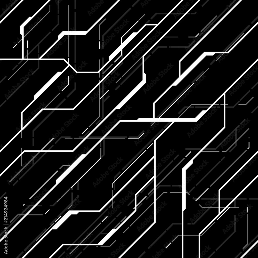 Vector Seamless Pattern Background. Futuristic Hi-Tech Design Stock ...