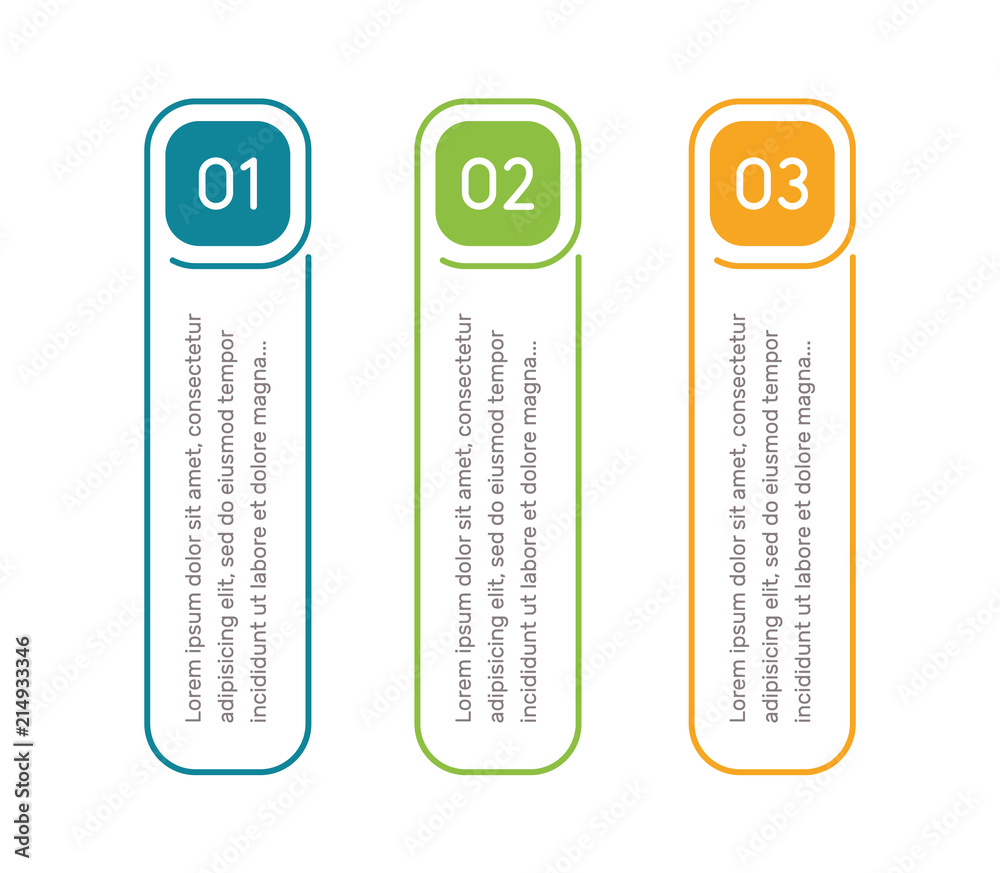 Vertical steps, infographic elements. Outline colorful menu for app ...