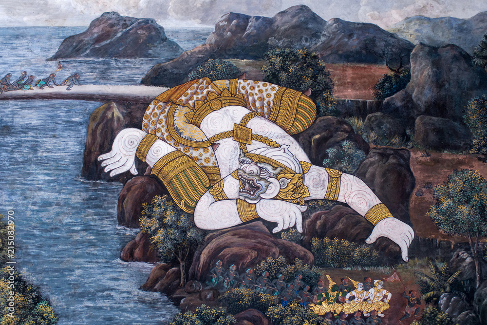 Foto de Stock [KHON HANUMAN RAMAYANA] Hanuman is character in thaland ...