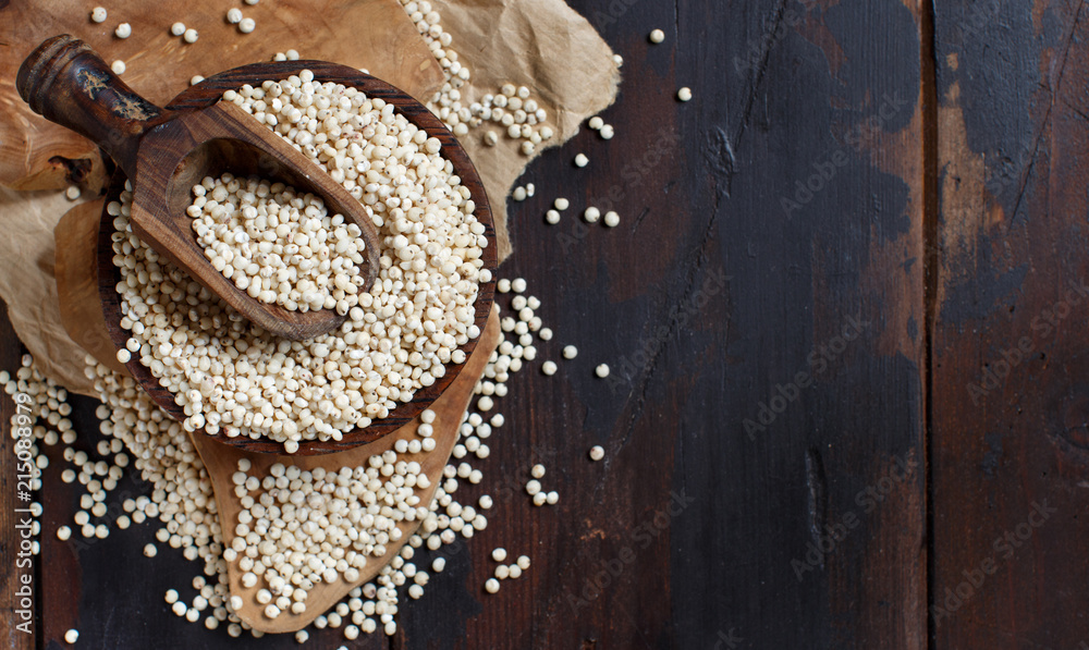 Raw White Sorghum grain Stock Photo | Adobe Stock