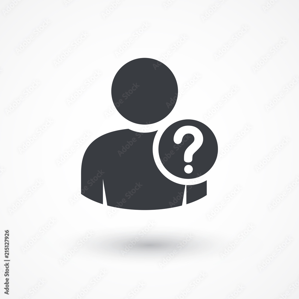 User silhouette with question mark - icon. Faq. Question man sign ...