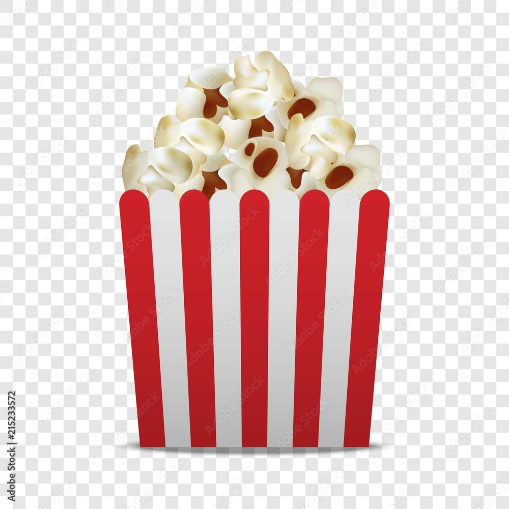 Paper popcorn box mockup. Realistic illustration of paper popcorn box ...