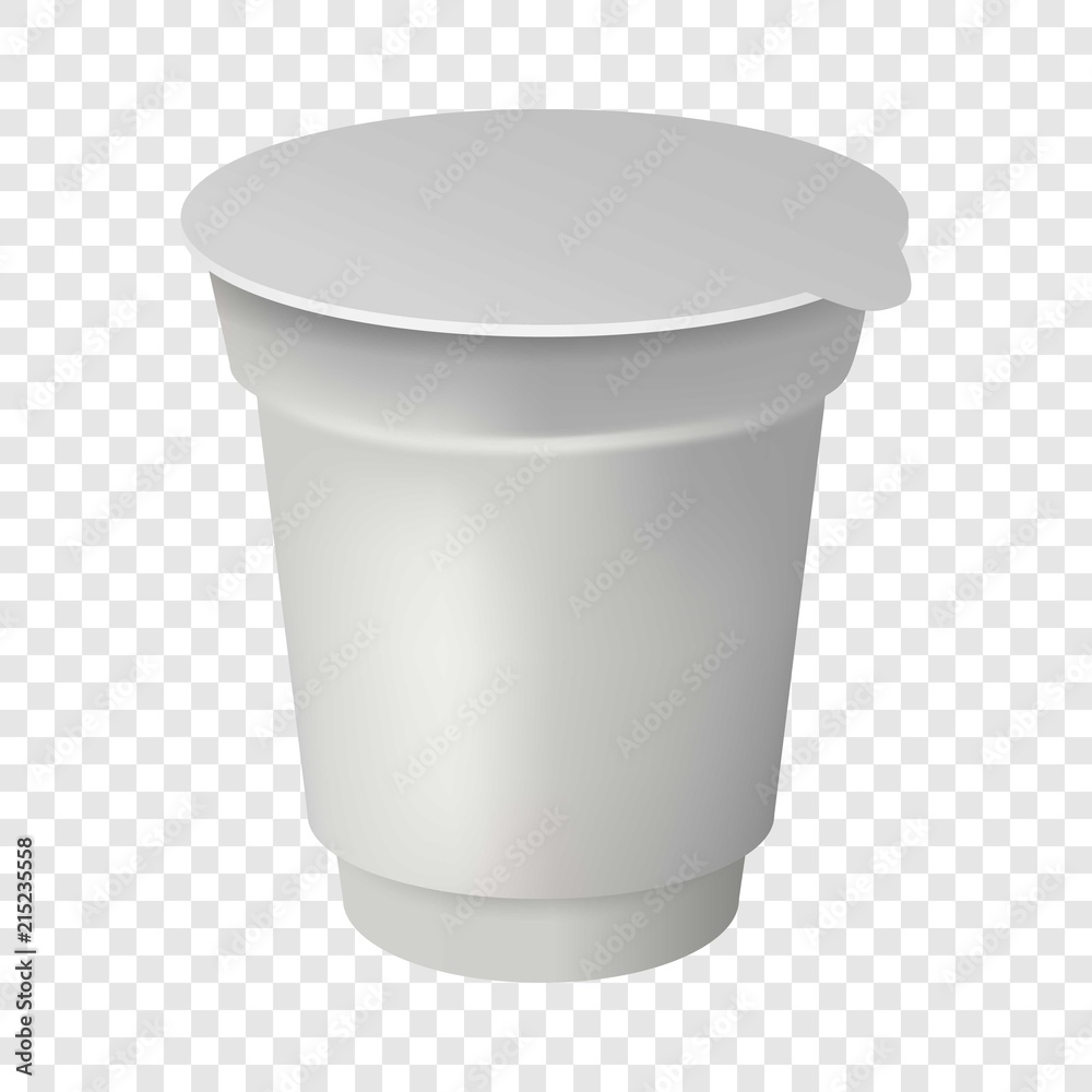 Yogurt round box mockup. Realistic illustration of yogurt round box ...