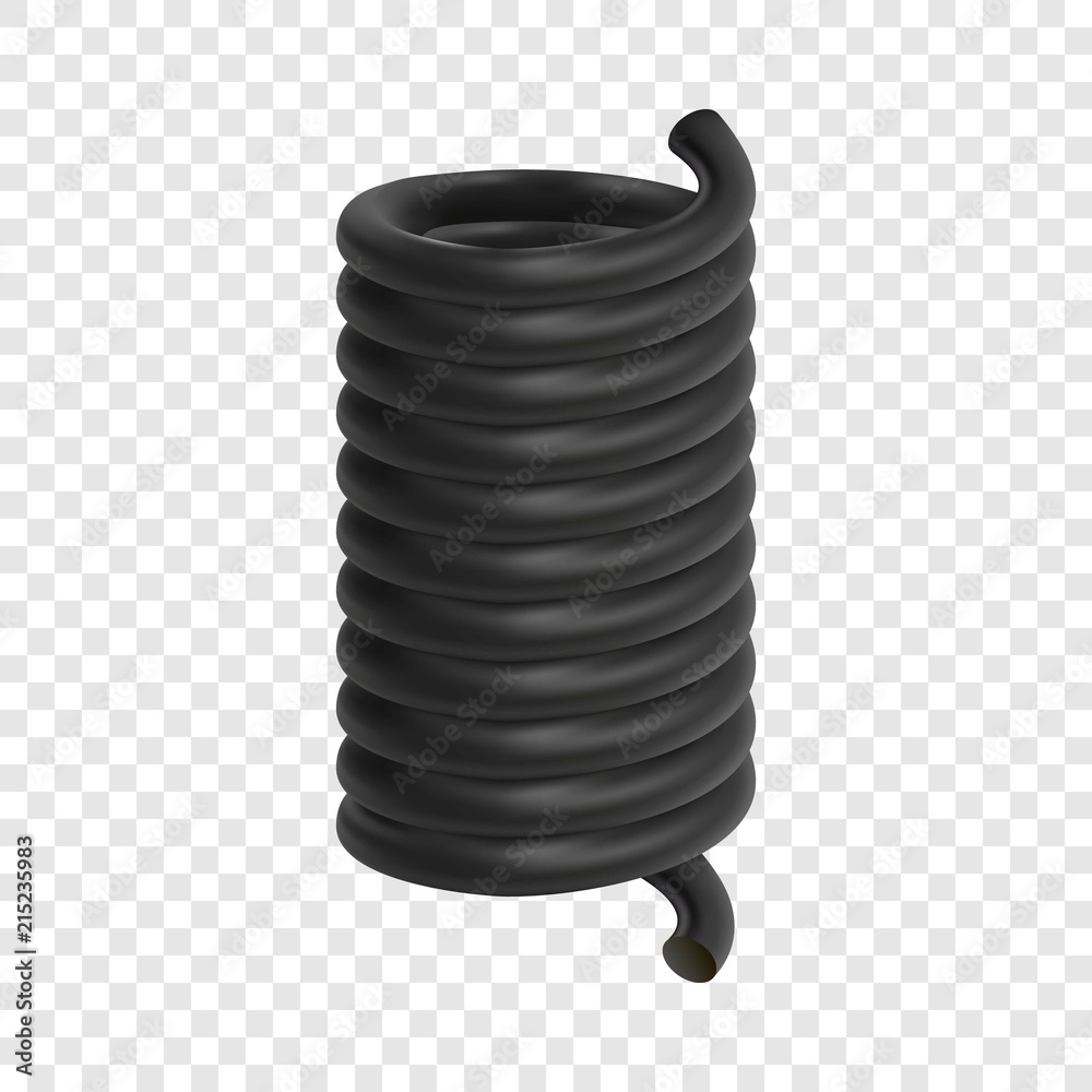 Metal spring mockup. Realistic illustration of metal spring vector ...