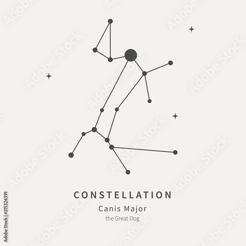 The Constellation Of Canis Major The Great Dog Linear Icon Vector the-constellation-of-canis-major-the-great-dog-linear-icon-vector