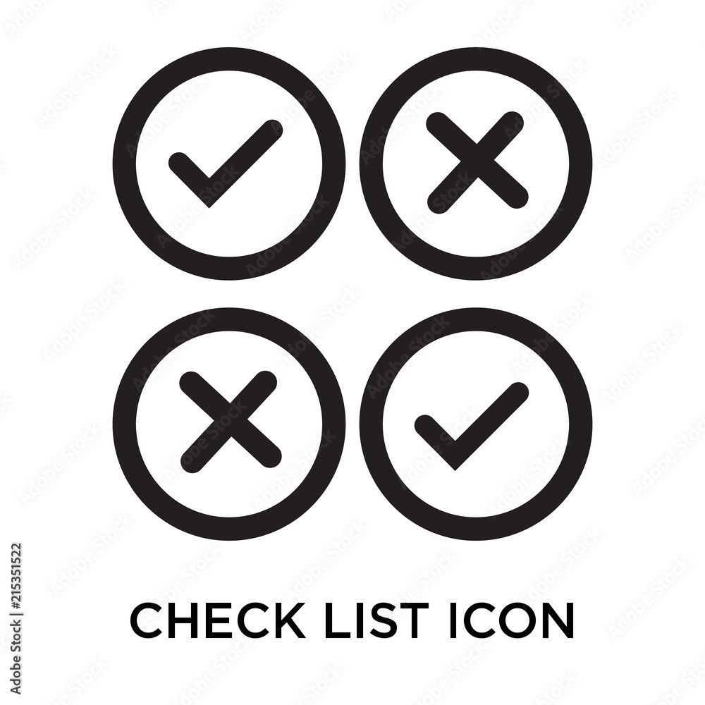 Check list icon vector sign and symbol isolated on white background ...
