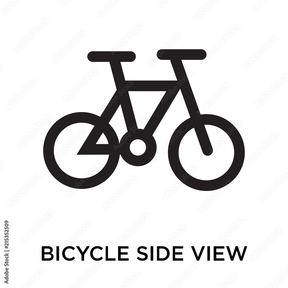 Bicycle side view icon vector sign and symbol isolated on white ...