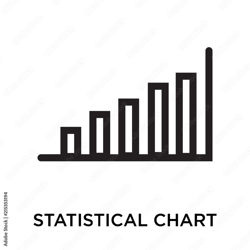 Statistical chart icon vector sign and symbol isolated on white ...