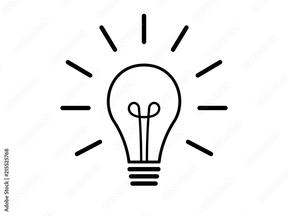 Light bulb line drawing vector Stock Vector | Adobe Stock