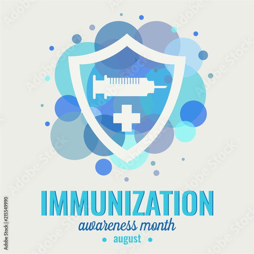 Immunization awareness month card or background. vector illustration ...