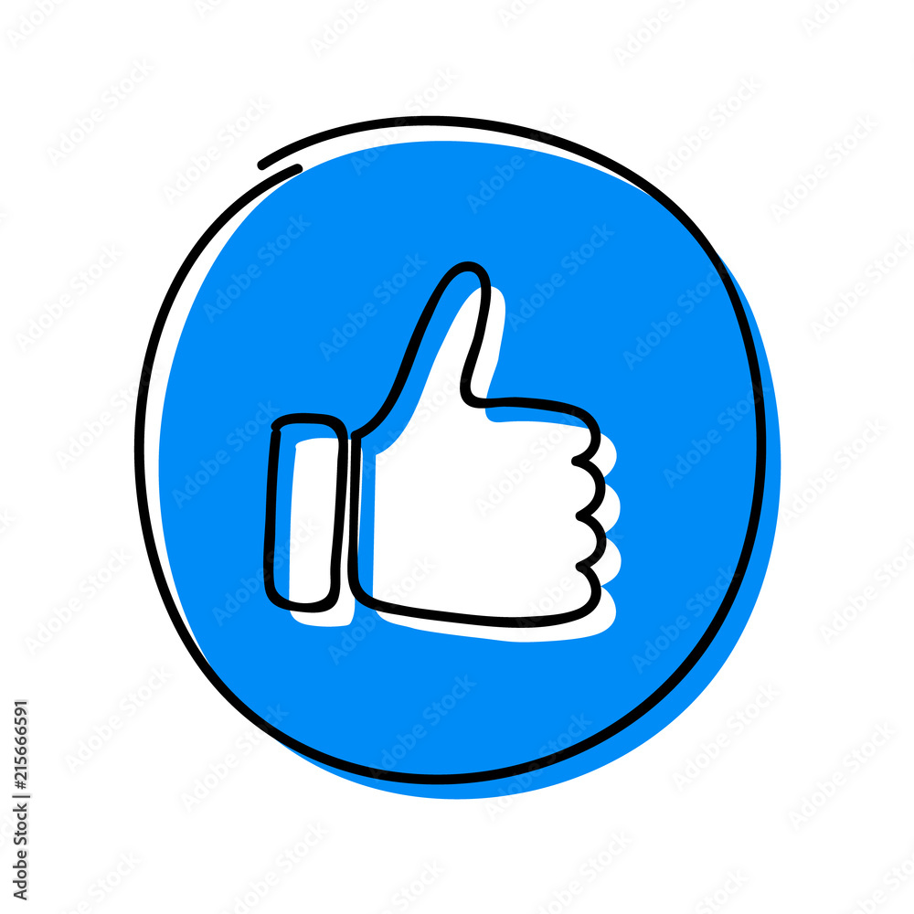 Social media icon - thumb (like) symbol. Vector. Stock Vector | Adobe Stock