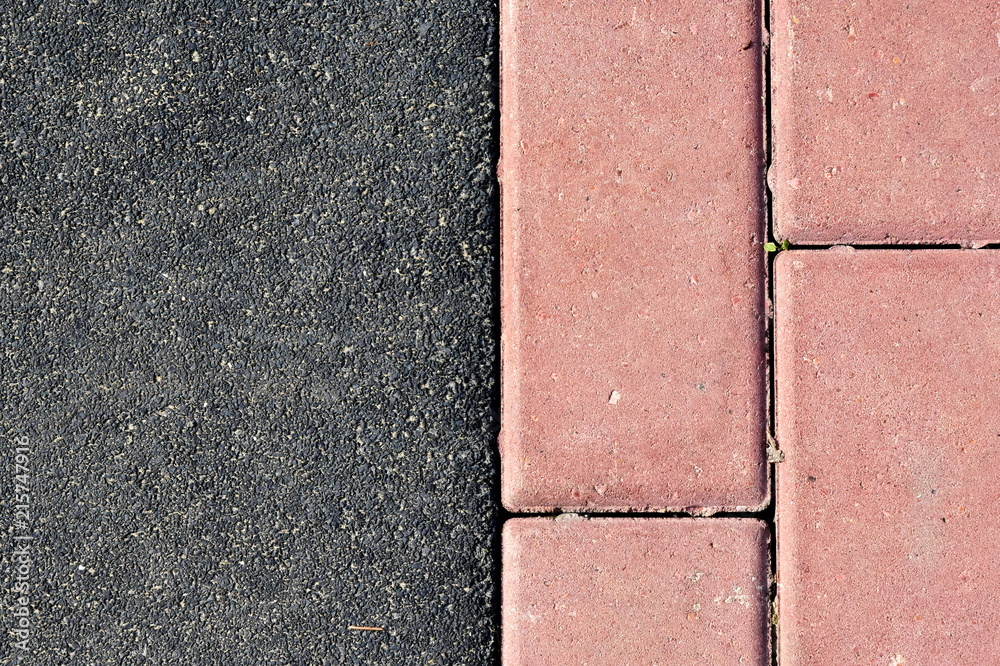 Two types of coverage of the playground: rubber coating and paving ...