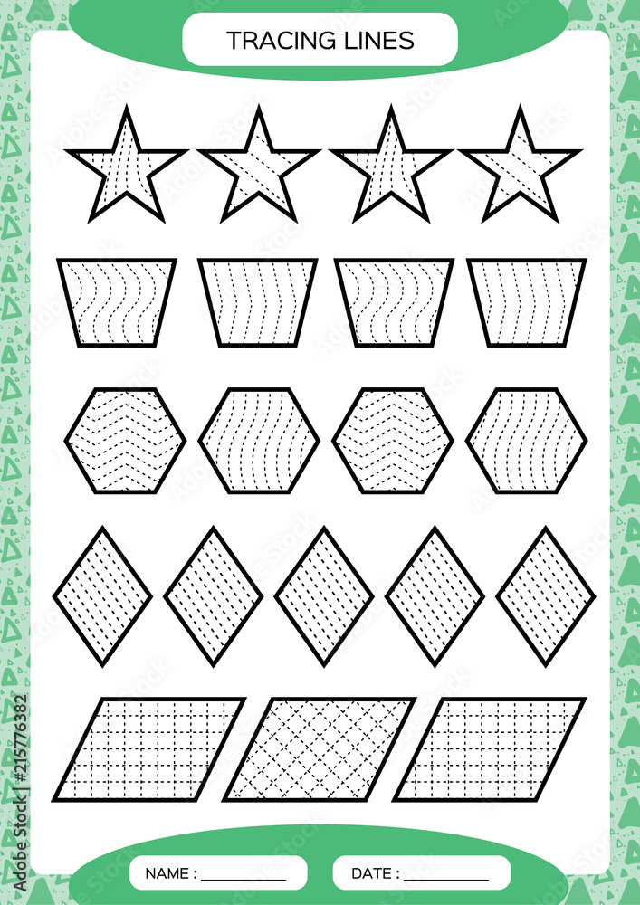 Tracing Lines. Kids education. Preschool worksheet. Basic writing. Kids ...