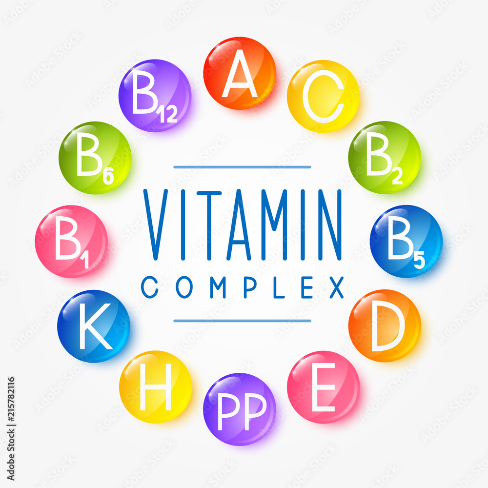 Set of main vitamin icons for Your design Stock Vector | Adobe Stock