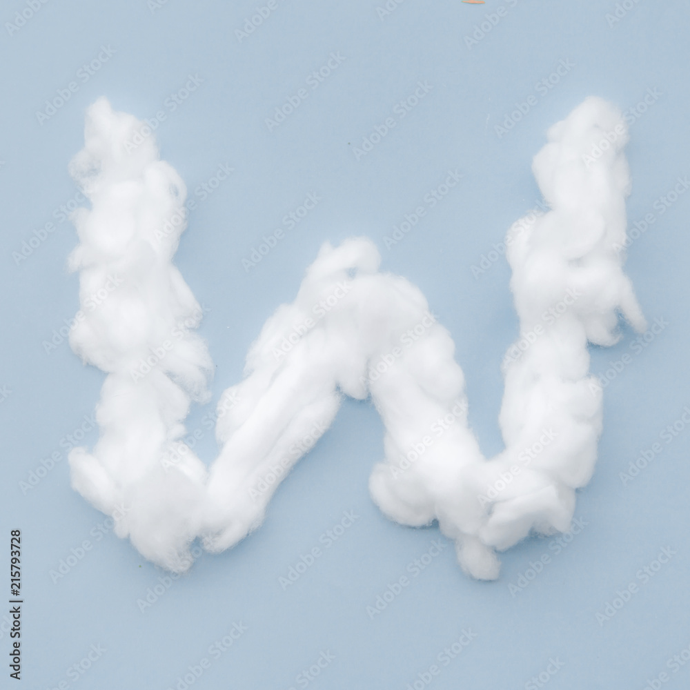English alphabet letters In the concept of the clouds in the sky bright ...