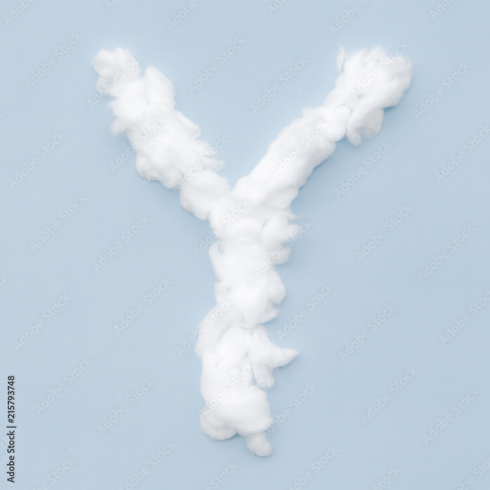 English alphabet letters In the concept of the clouds in the sky bright ...