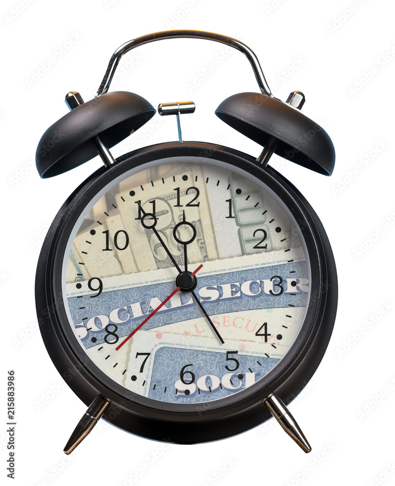 Alarm clock with face replaced by Social Security card Stock Photo ...
