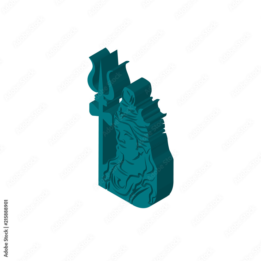 lord shiva isometric right top view 3D icon Stock Vector | Adobe Stock