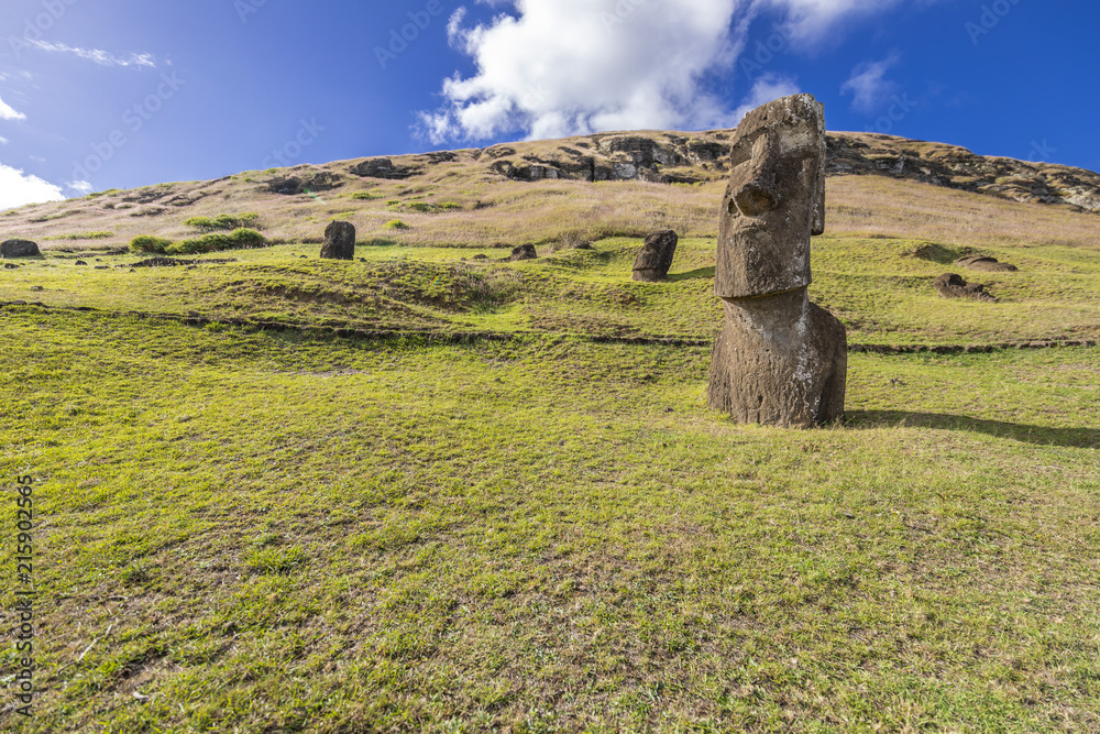 Rano Raraku Volcano, the Moais quarry where all were built on the past ...