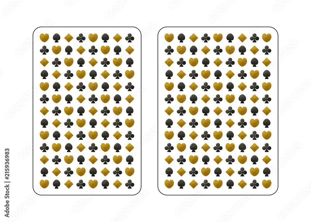 The back side of the playing card. Gold and black. Poker and bridge ...