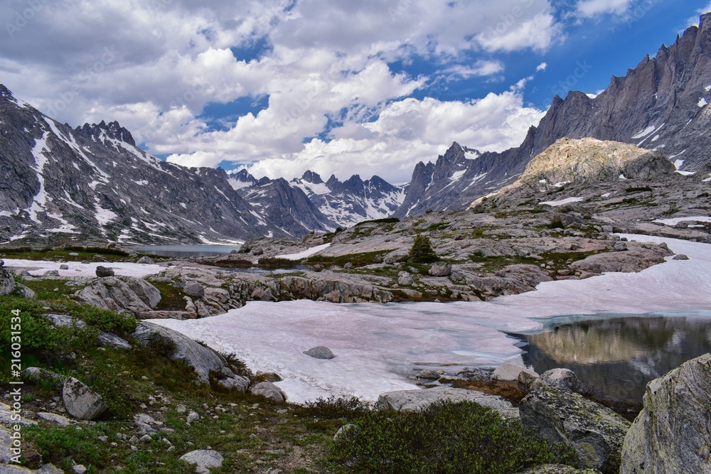 Stock-Foto „Upper and Lower Jean Lake in the Titcomb Basin along the ...