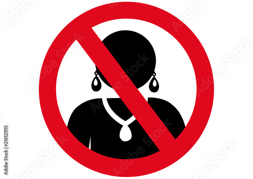 Schild Schmuck verboten Stock-Vektorgrafik | Adobe Stock